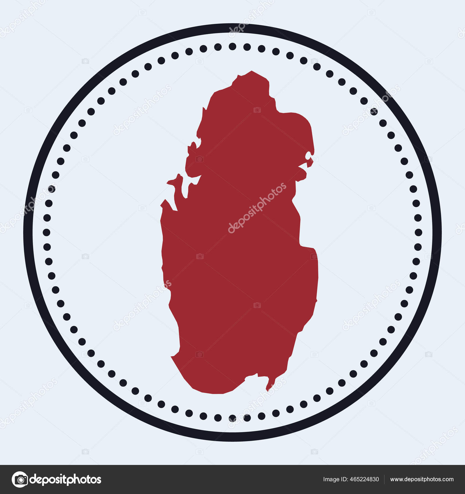 Qatar round stamp Round logo with country map and title Stylish minimal ...