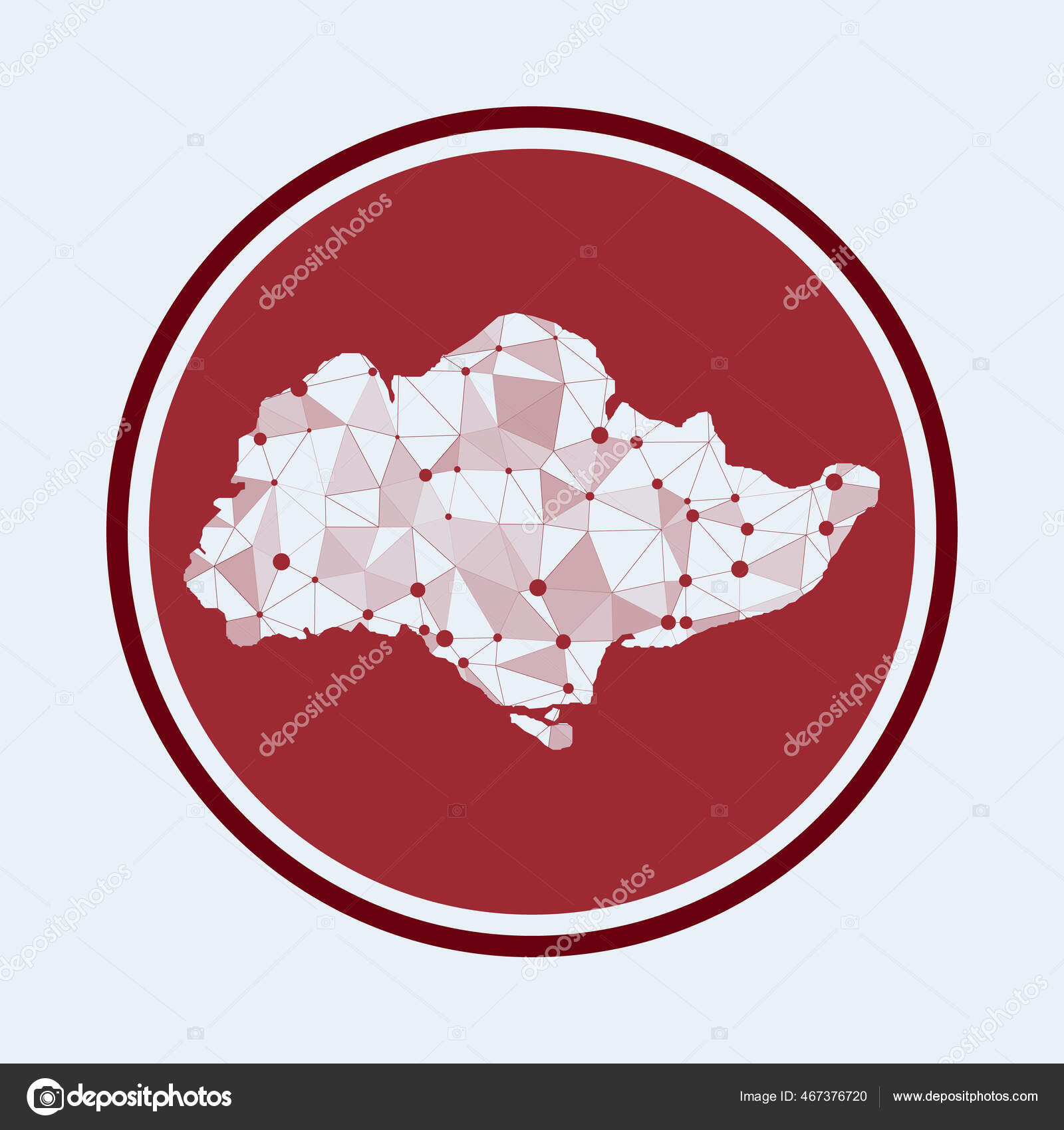 Sentosa icon Trendy tech logo of the island Geometric mesh round design ...