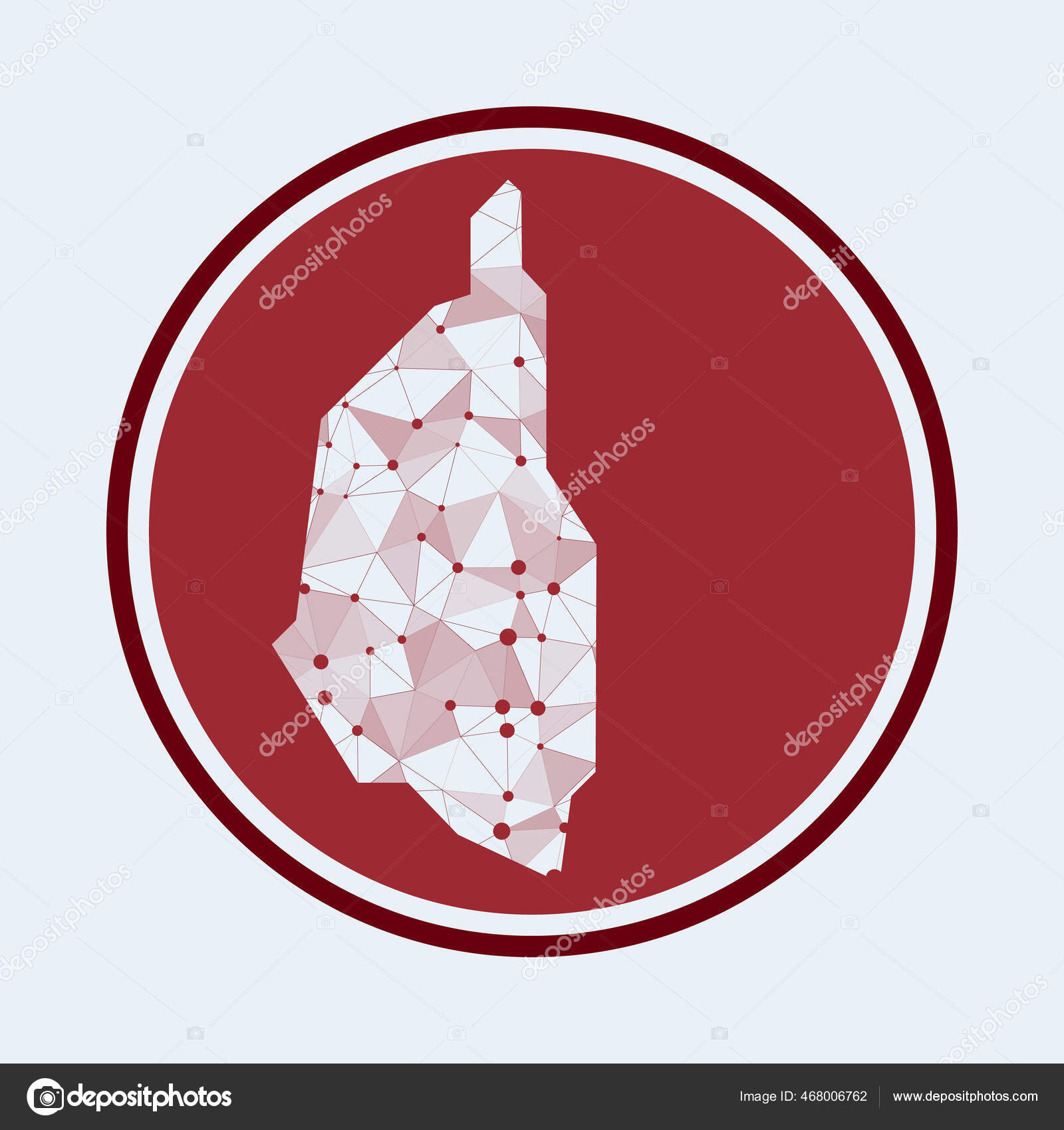 Penang Island icon Trendy tech logo of the island Geometric mesh round ...