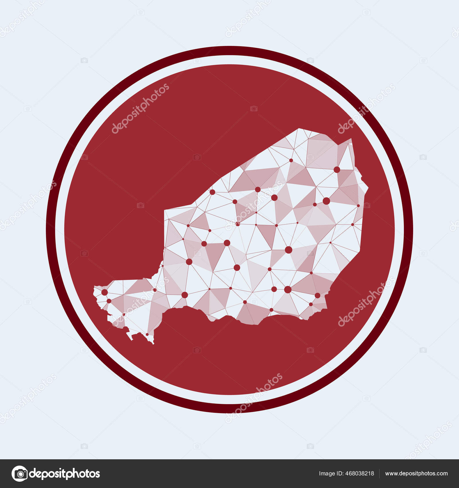 Niger icon Trendy tech logo of the country Geometric mesh round design ...