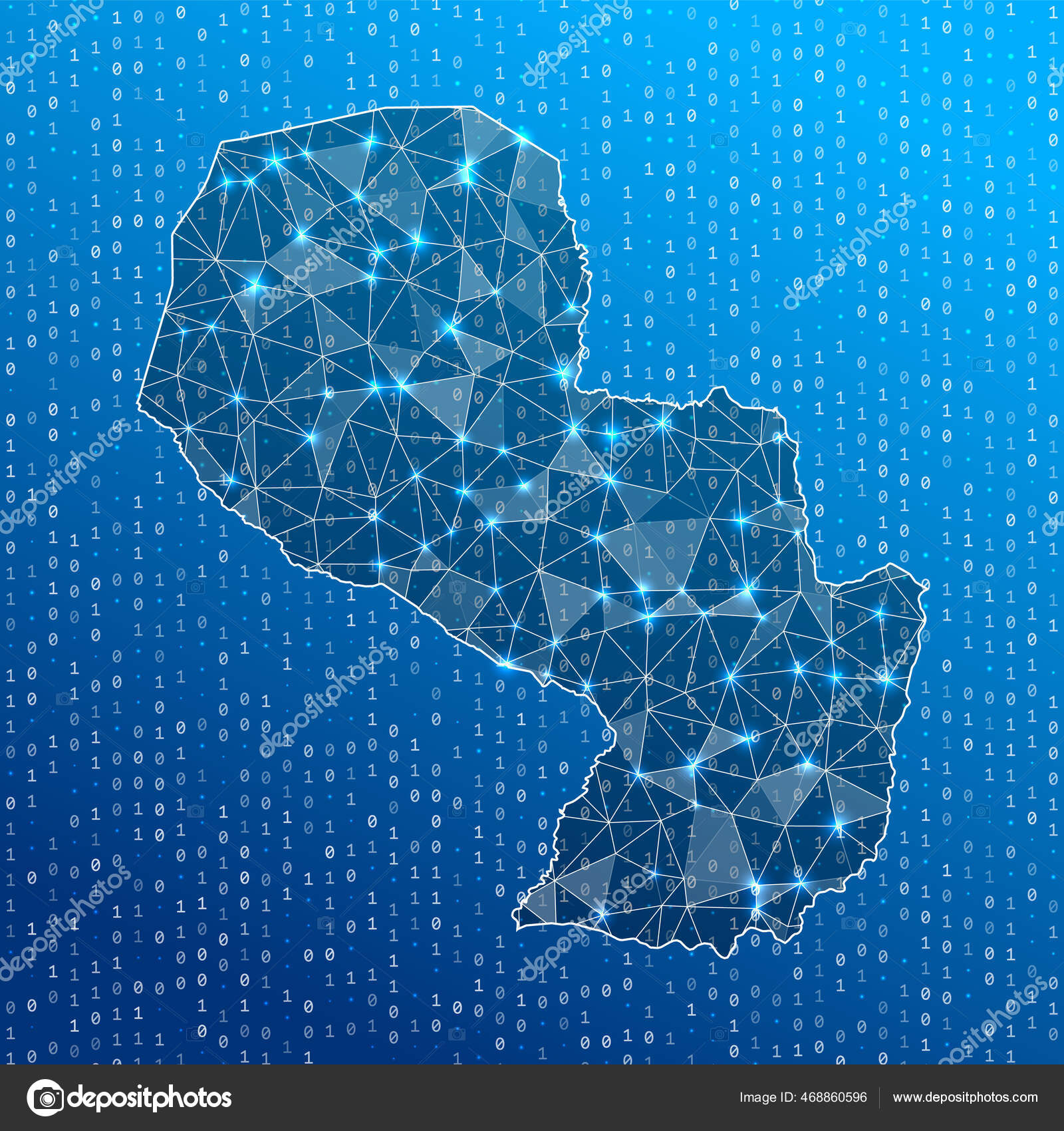 Network map of Paraguay Country digital connections map Technology ...