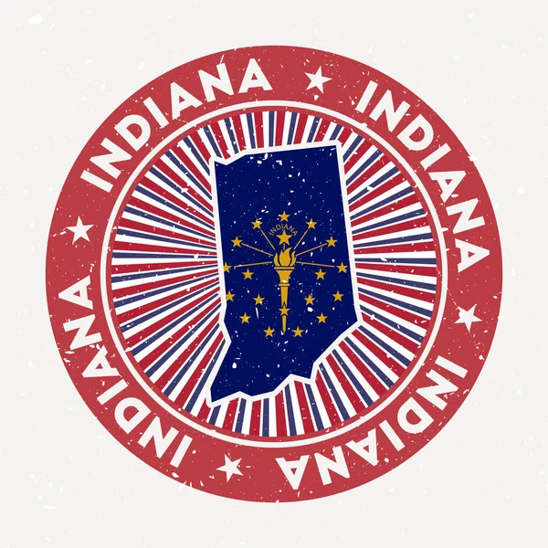 Indiana Logo Peta Indiana dengan kami nama negara dan bendera Elegant ...