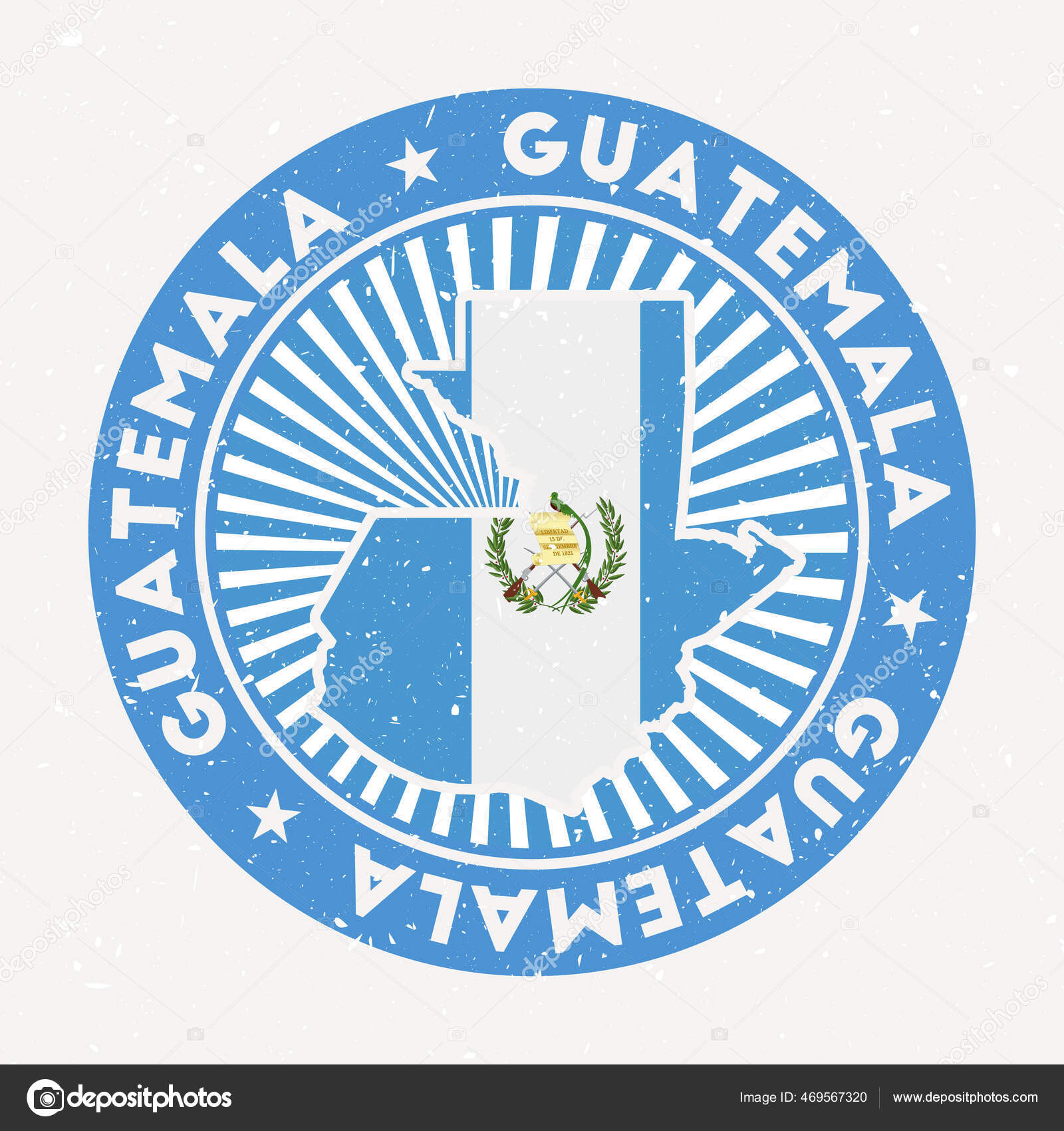 Guatemala round stamp Logo of country with flag Vintage badge with ...