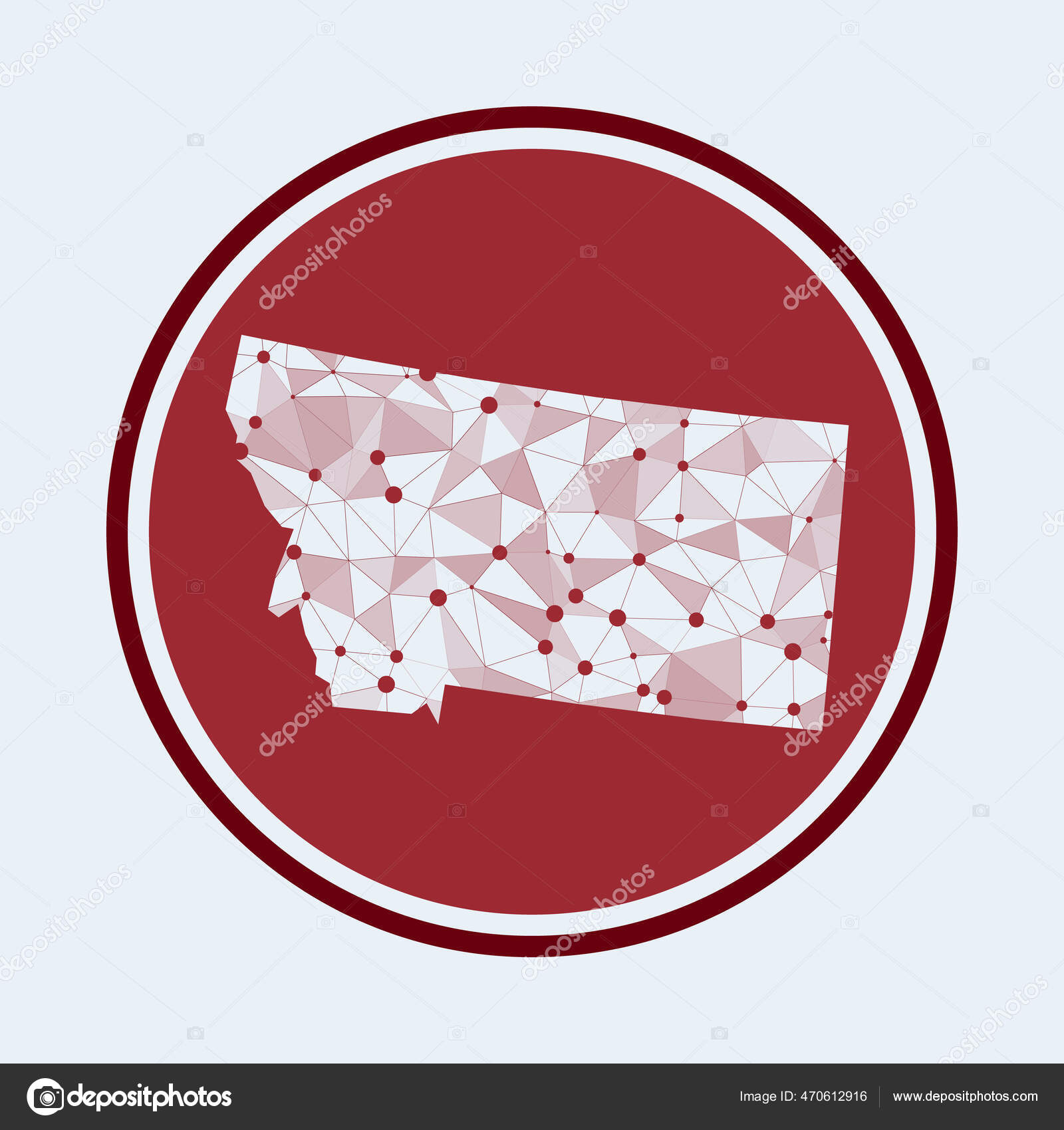 Montana icon Trendy tech logo of the us state Geometric mesh round ...