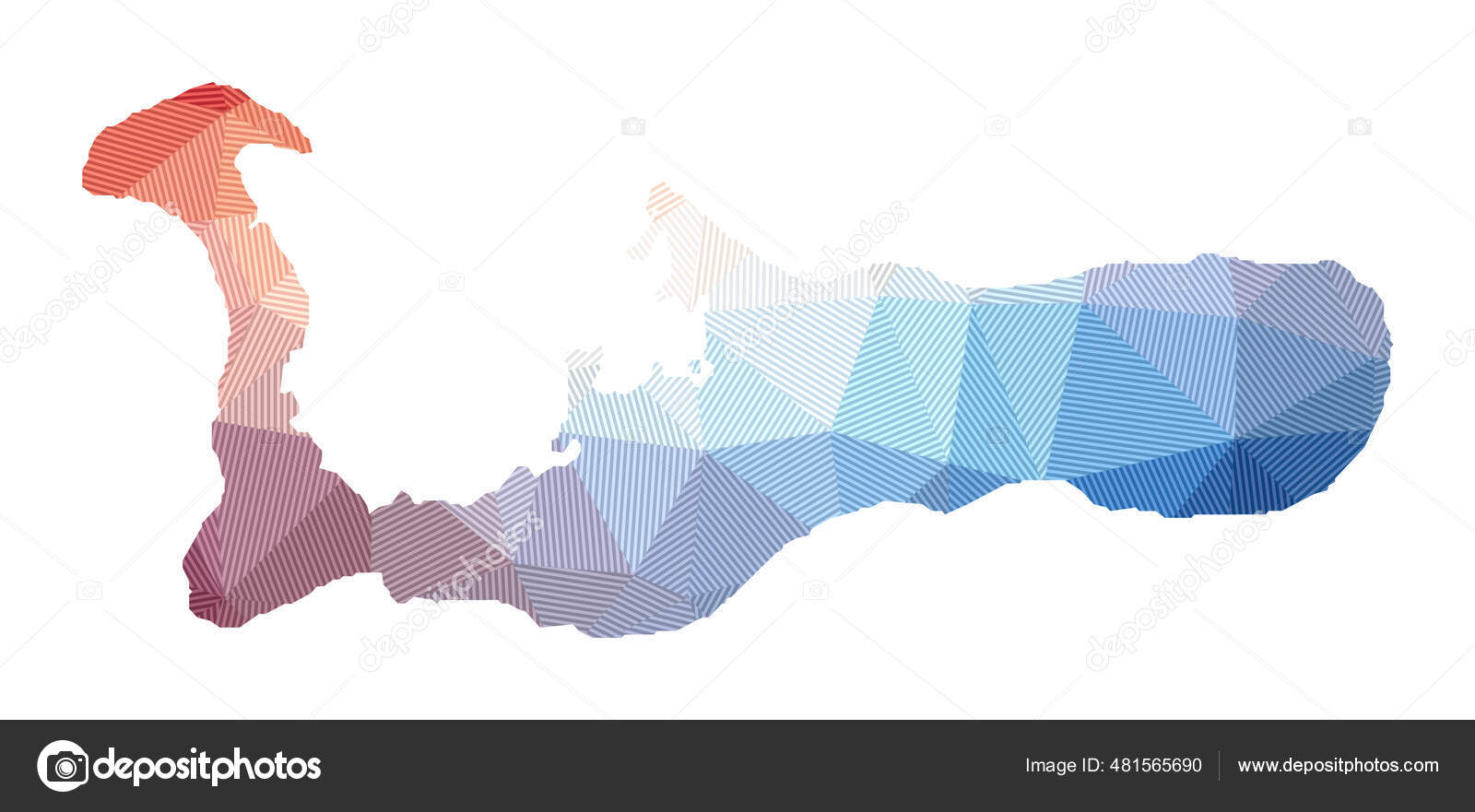 Map of Grand Cayman Low poly illustration of the island Geometric ...