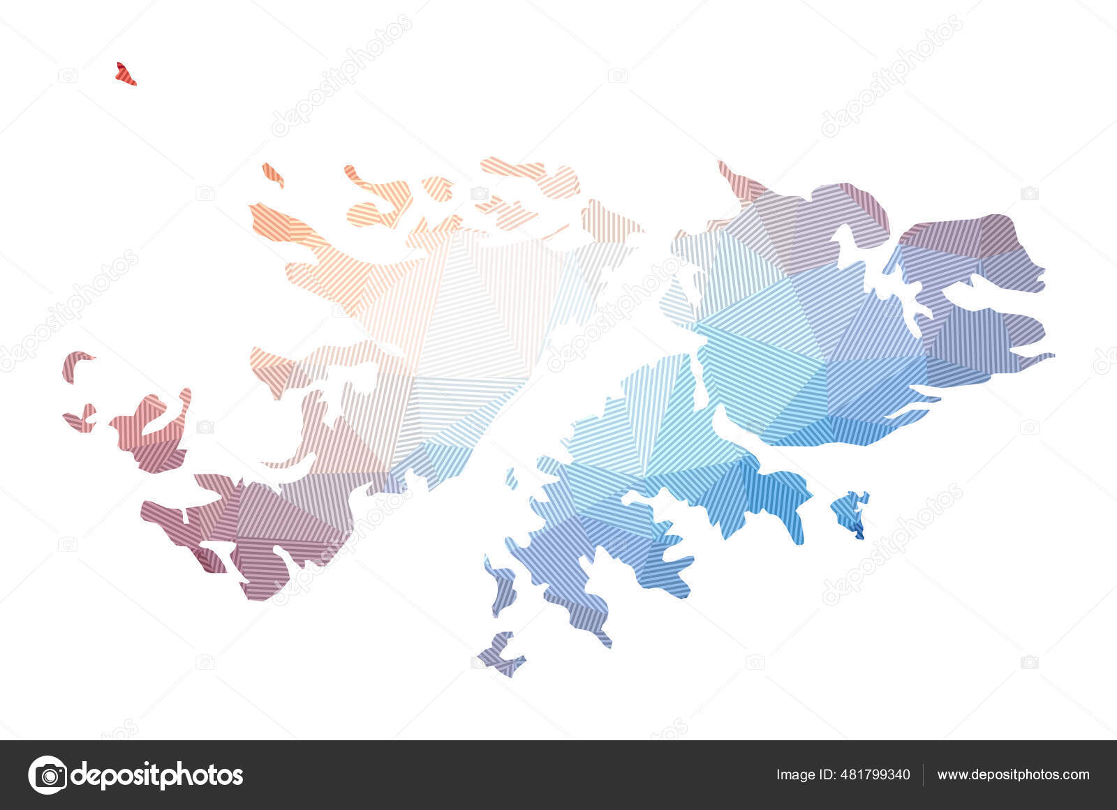 Map of Falklands Low poly illustration of the country Geometric design ...