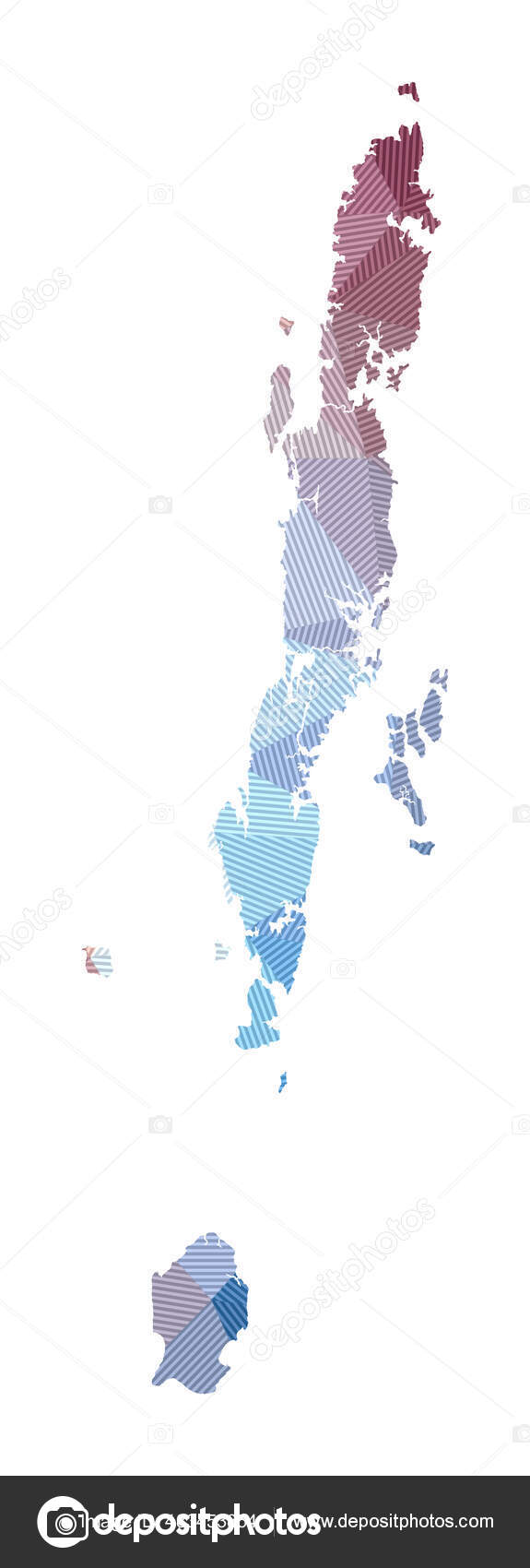 Map of Andaman Islands Low poly illustration of the island Geometric ...