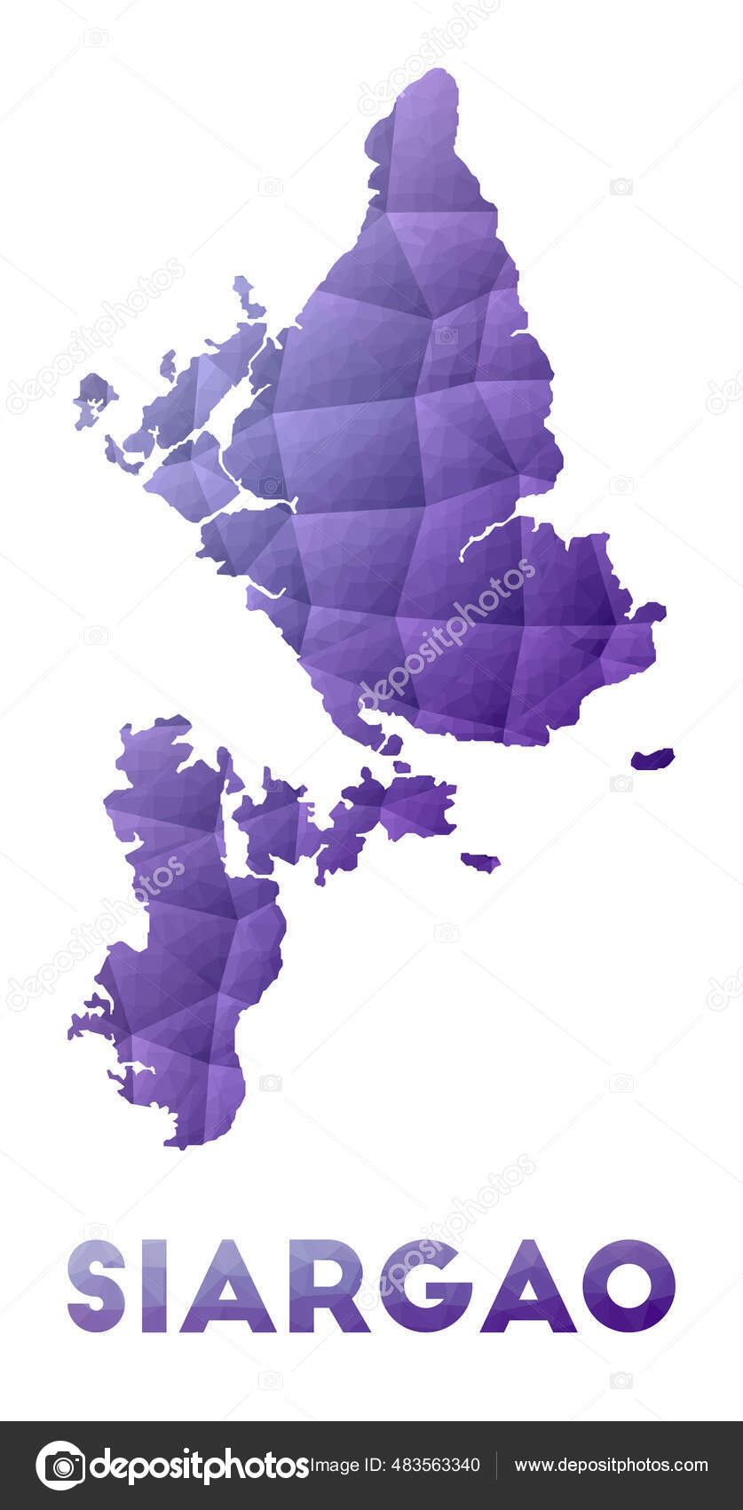 Map of Siargao Low poly illustration of the island Purple geometric ...