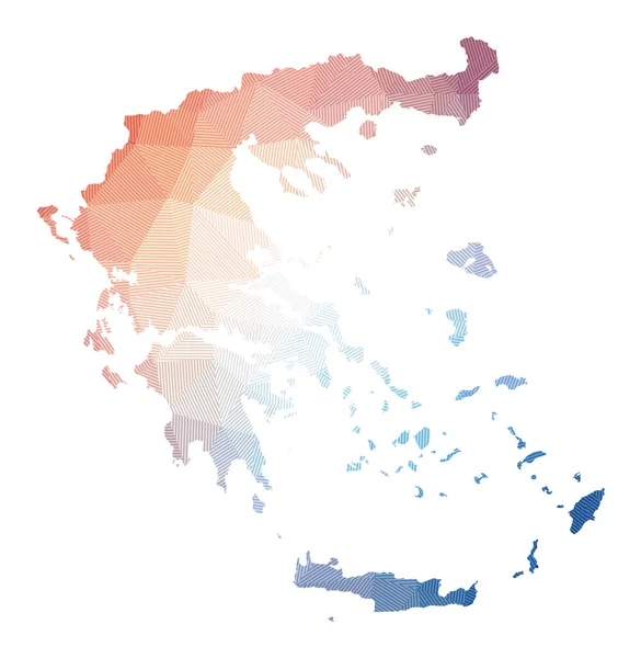 Low Poly map of Greece Greece geometric polygonal mosaic style map ...