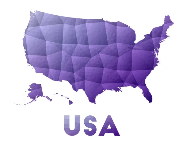 USA kort Country plakat med regioner Form af USA med landenavn ...