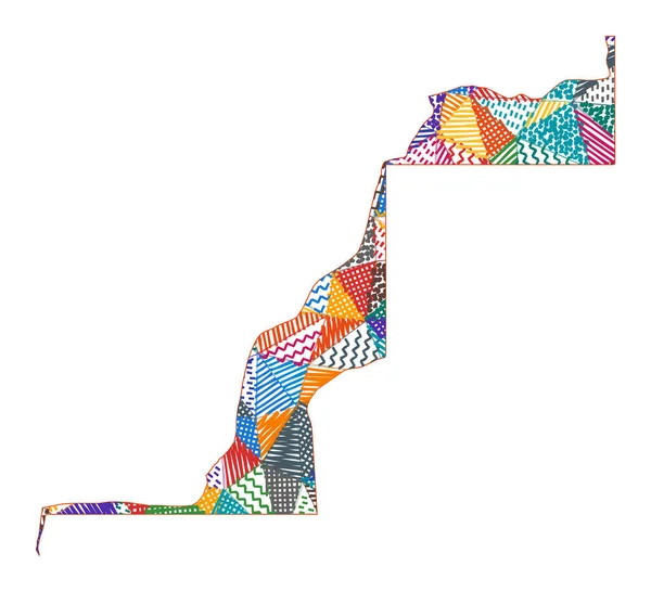 Kid style map of Bora Bora Hand drawn polygons in the shape of Bora ...