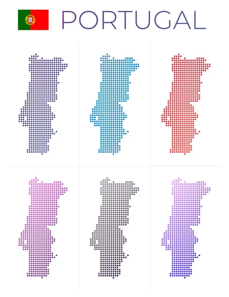 Portugal pixel map Vector Art Stock Images | Depositphotos