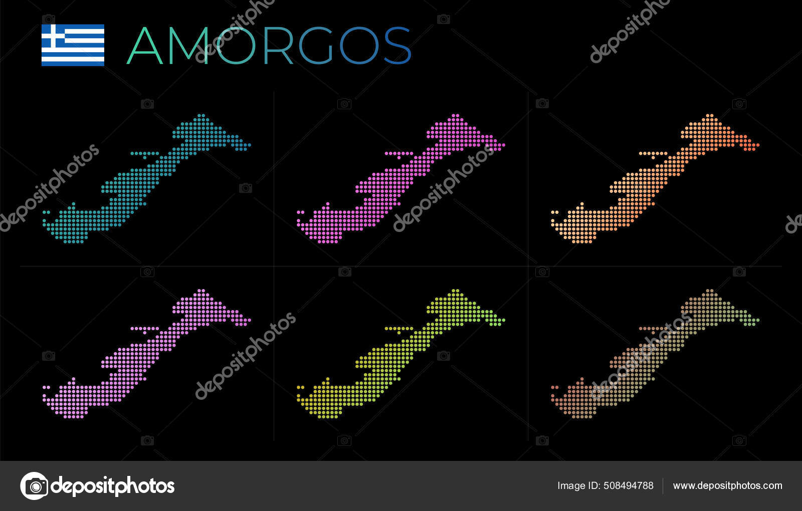 Amorgos dotted map set Map of Amorgos in dotted style Borders of the ...