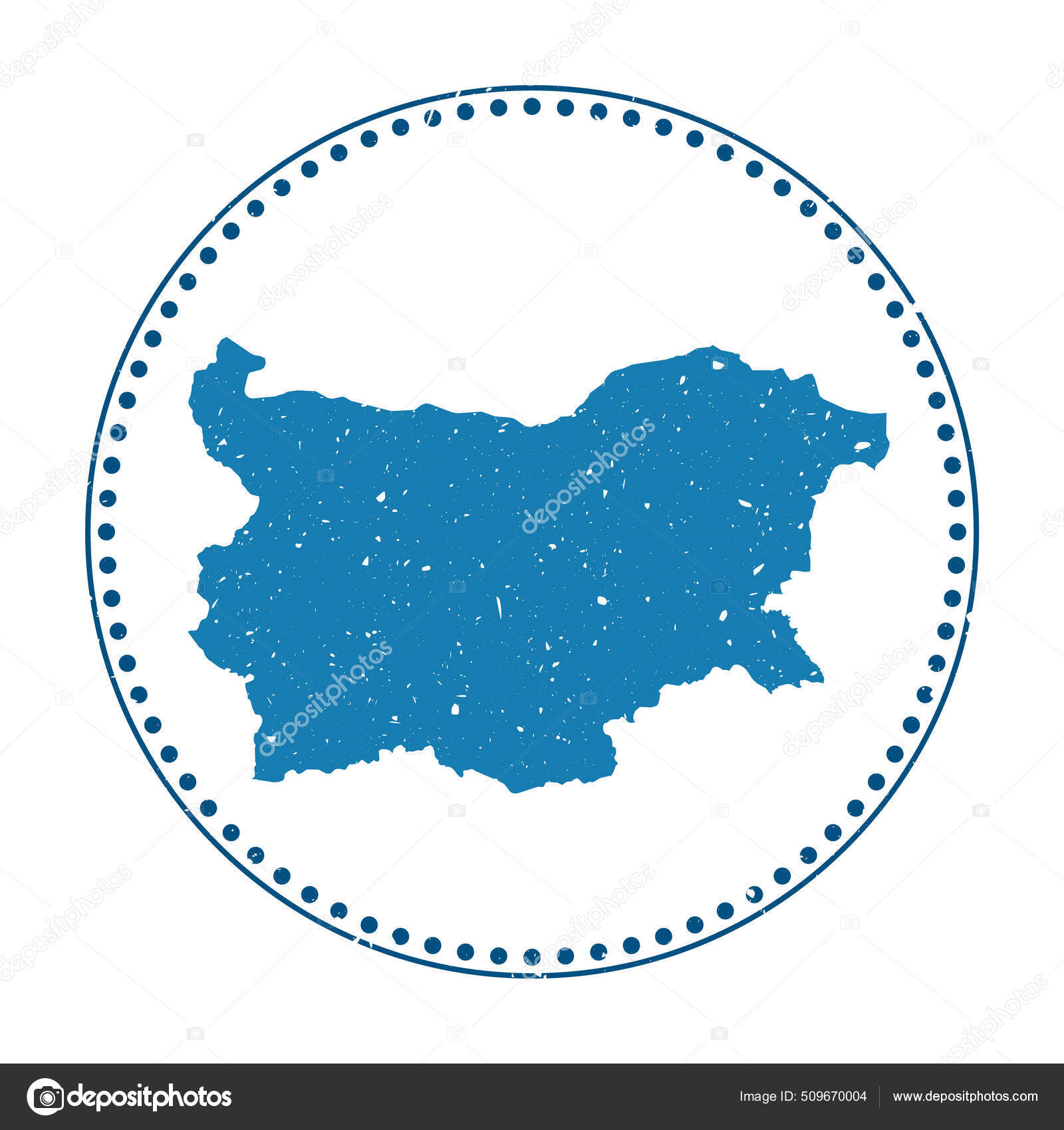 Bulgaria sticker Travel rubber stamp with map of country vector ...
