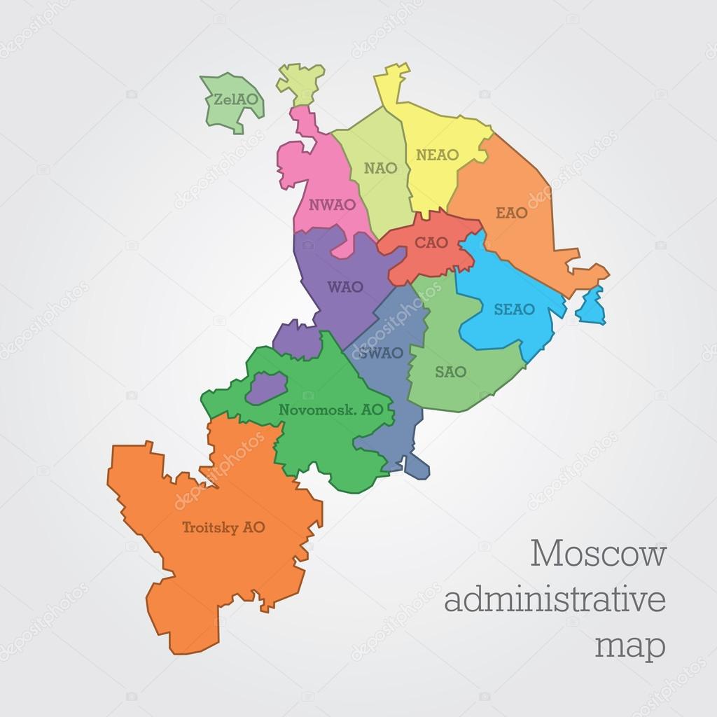 Moscow administrative map. Stock Vector Image by ©Snyde #97786578