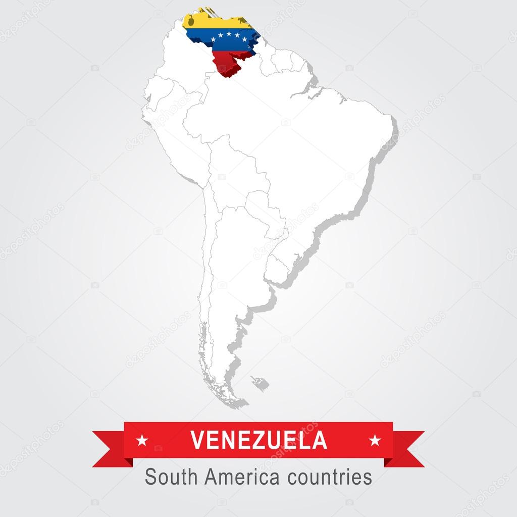 Venezuela. All the countries of South America. Flag version. — Stock ...