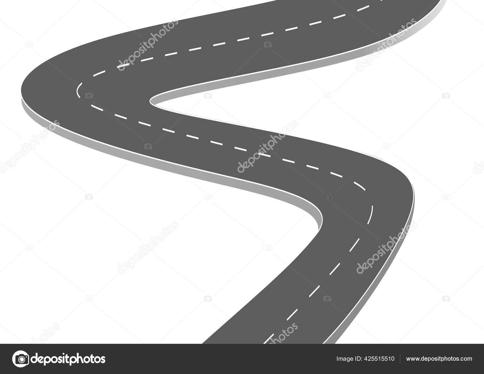 Jövőbe Aszfalt Utca Elszigetelt Fehér Háttérrel Szimbólumok Végpont ...