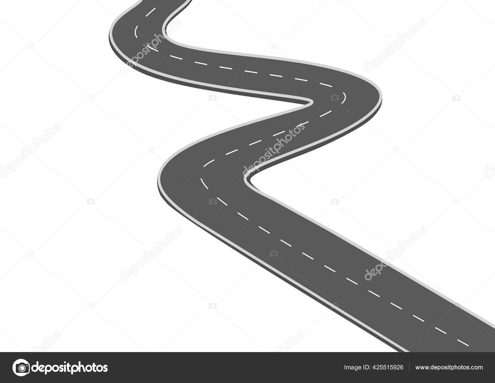 Jalan Perjalanan Masa Depan Jalan Asphalt Terisolasi Dengan Latar ...