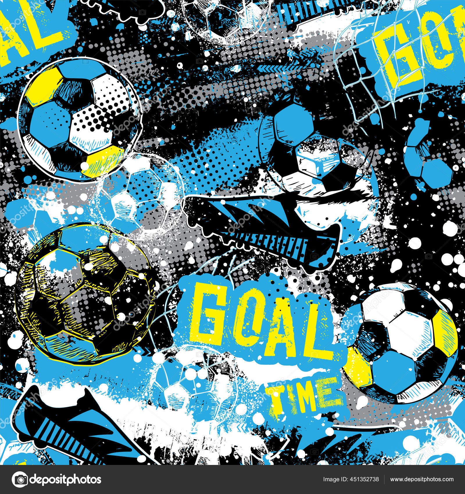 Abstract Seamless Pattern Boys Football Pattern Grunge Urban Pattern ...