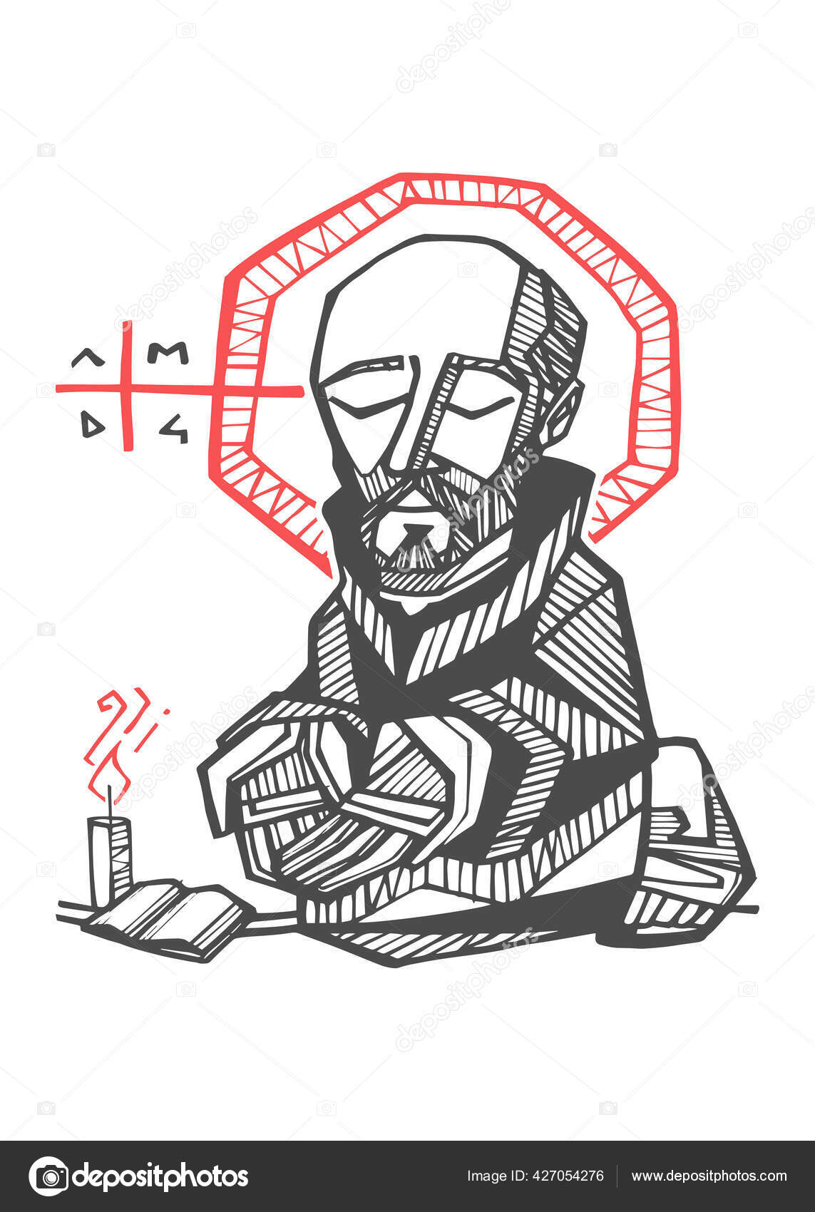 Digital Illustration Drawing Jesuit Saint Ignatius Loyola Stock Vector ...