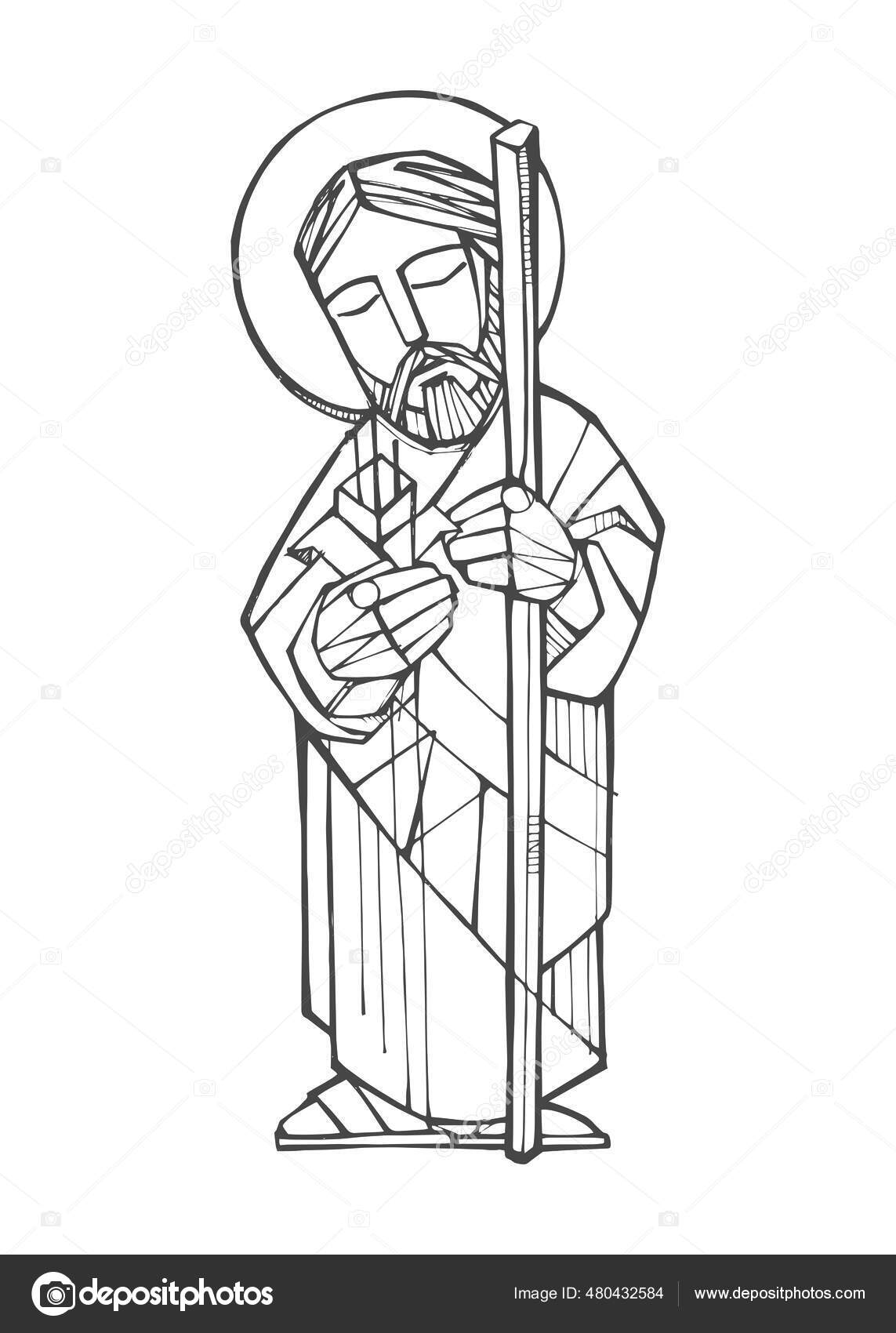 Ilustración Vectorial Dibujada Mano Dibujo San José Vector de stock ...