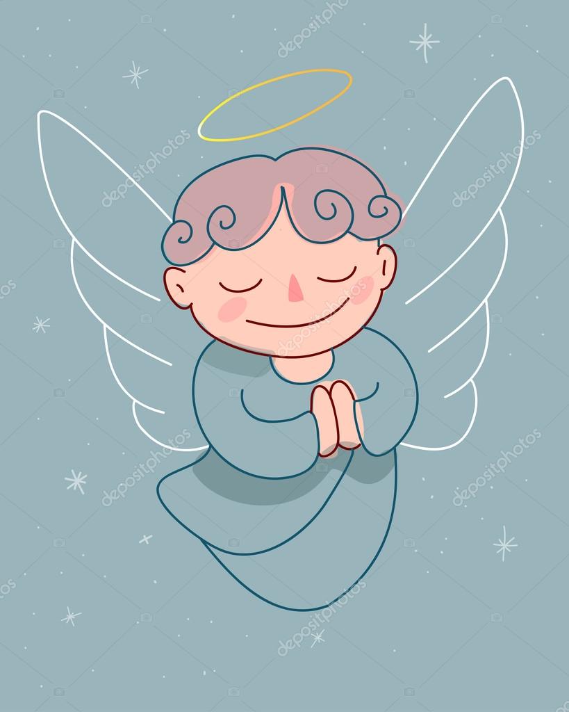 Dibujo Lineal De ángel Guardián