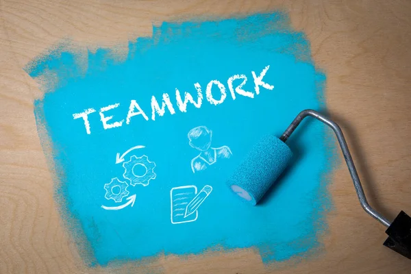 Teamwork Concept. Chart with keywords and icons — Stock Photo ...