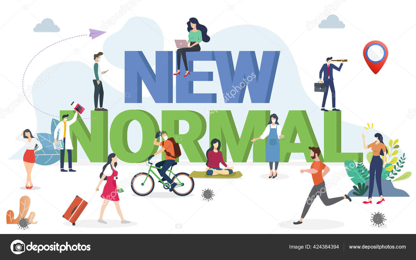Nova Ilustração Conceito Normal Com Pessoas Minúsculas Fazendo ...