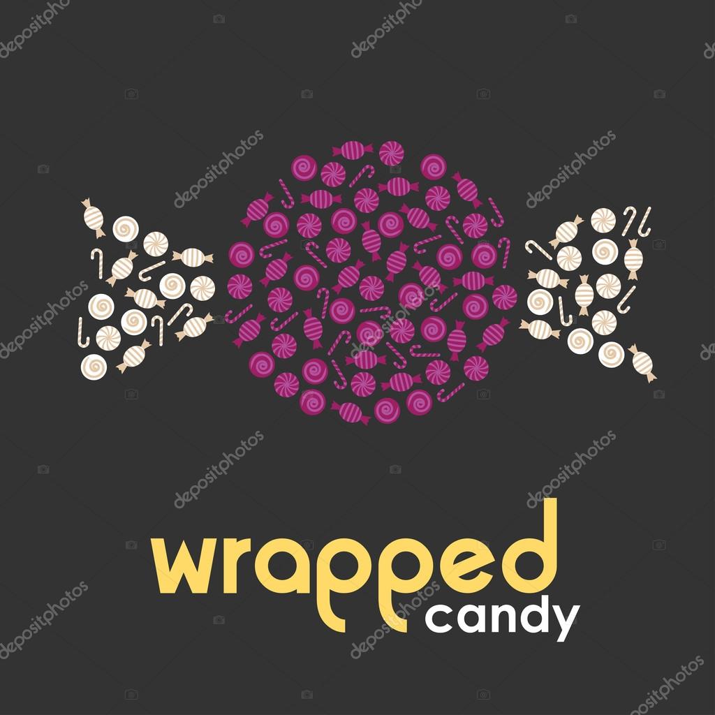 Wrapped candy made by candies Stock Vector Image by ©esbeauda #109959978