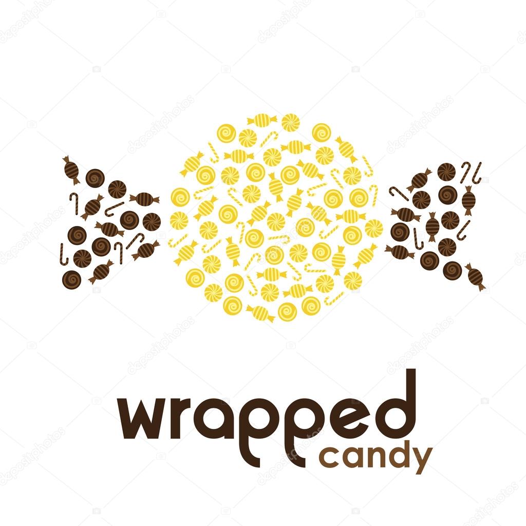 Wrapped candy made by candies Stock Vector by ©esbeauda 109961462