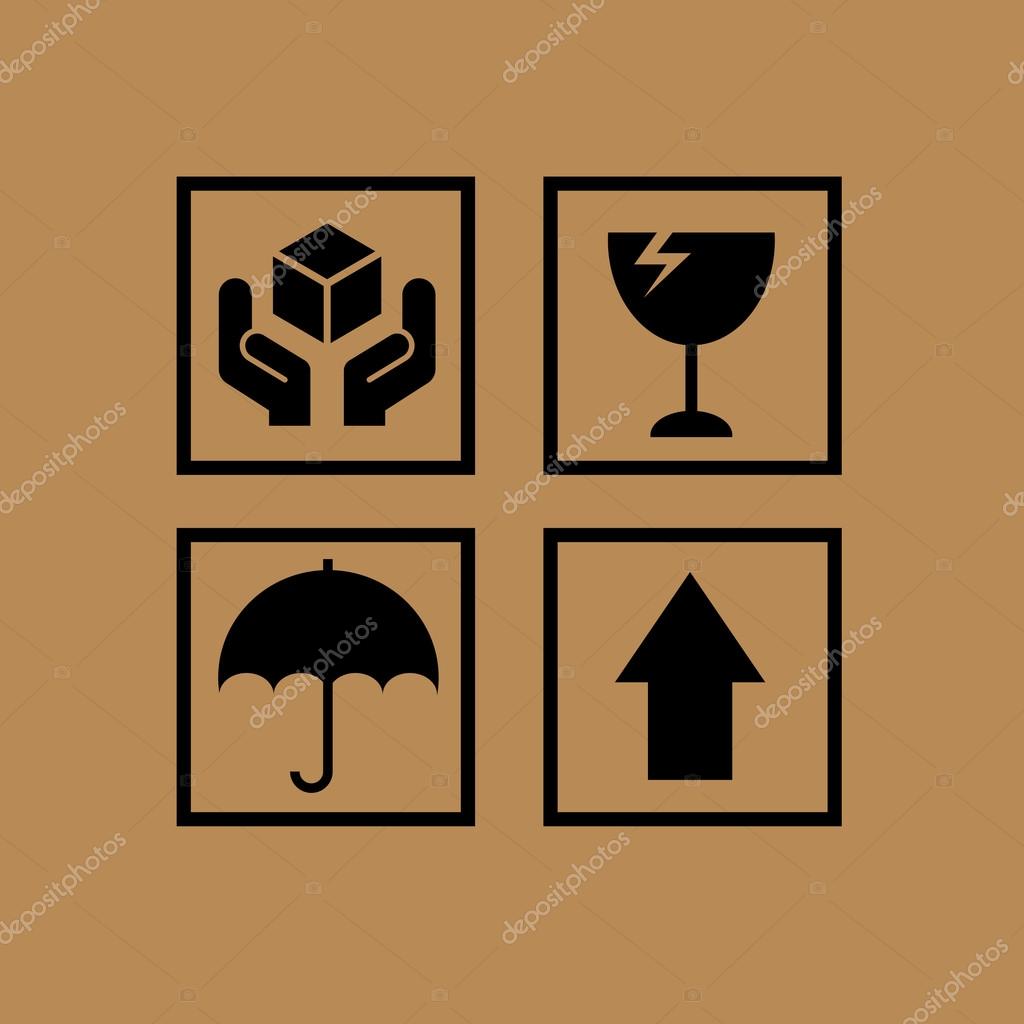 Set of fragile symbols Stock Vector by ©esbeauda 63661095