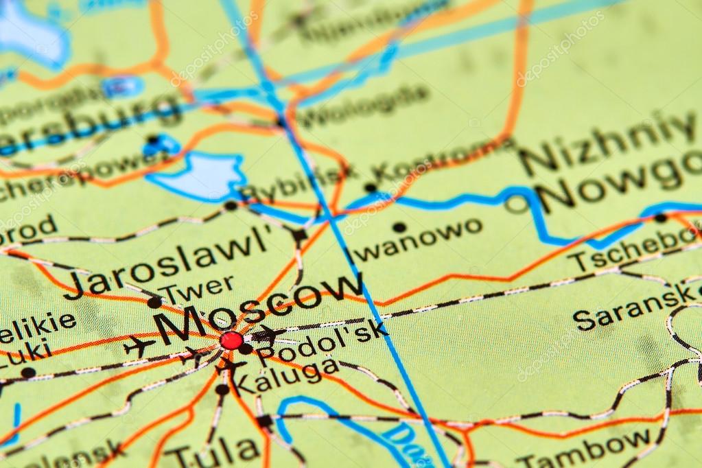 Large Detailed Road Map Of Moscow City Center Moscow City