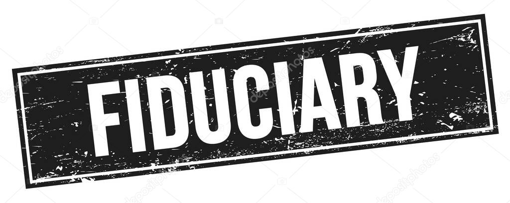 Texto FIDUCIARIO sobre signo de sello de rect ngulo grueso negro. 2024