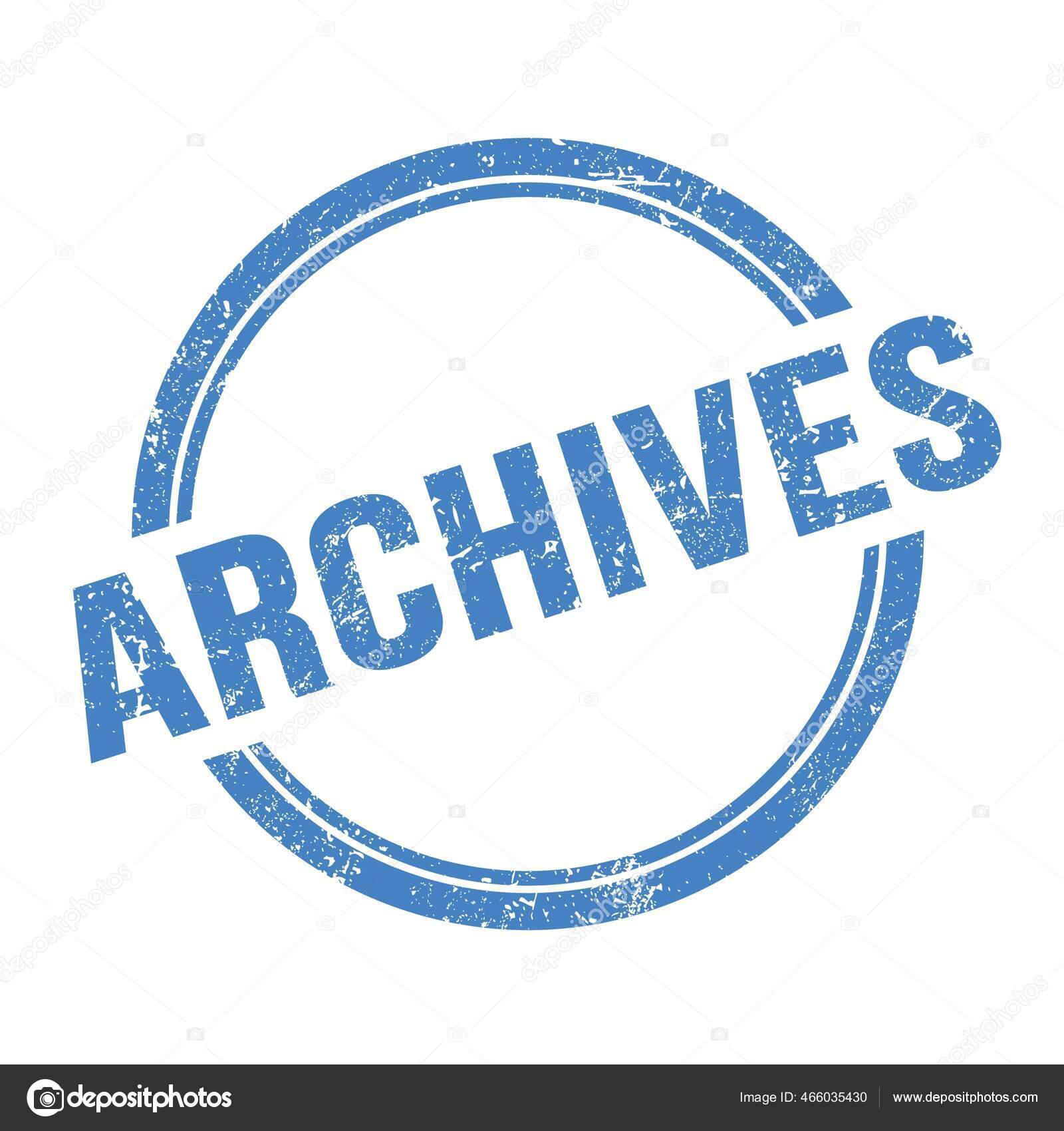 Archives Text Written Blue Grungy Vintage Stamp — Stock Photo ...