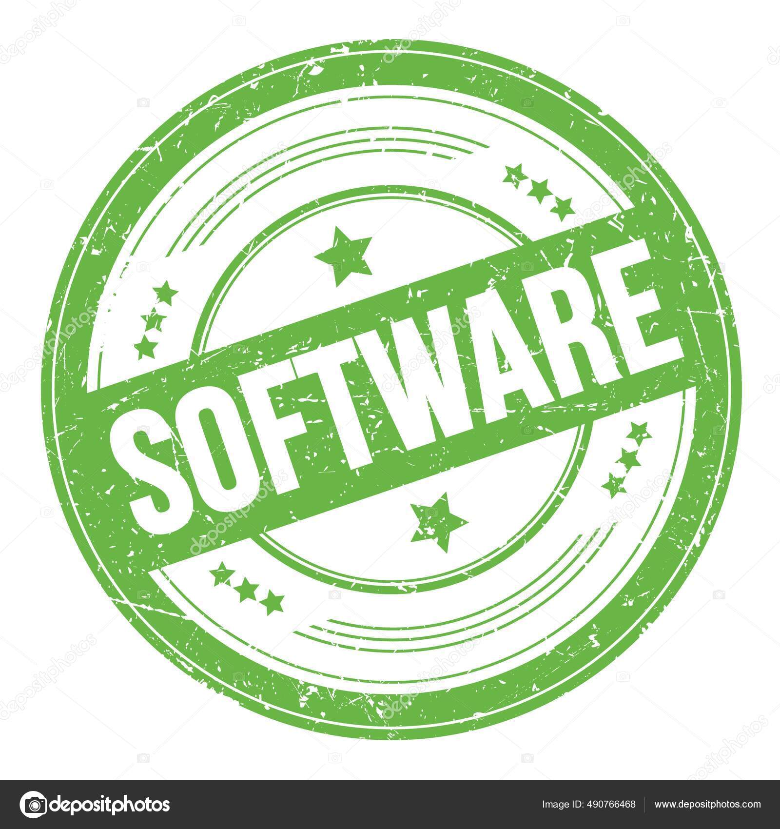 Software Text Green Grungy Texture Stamp — Stock Photo © outchill ...