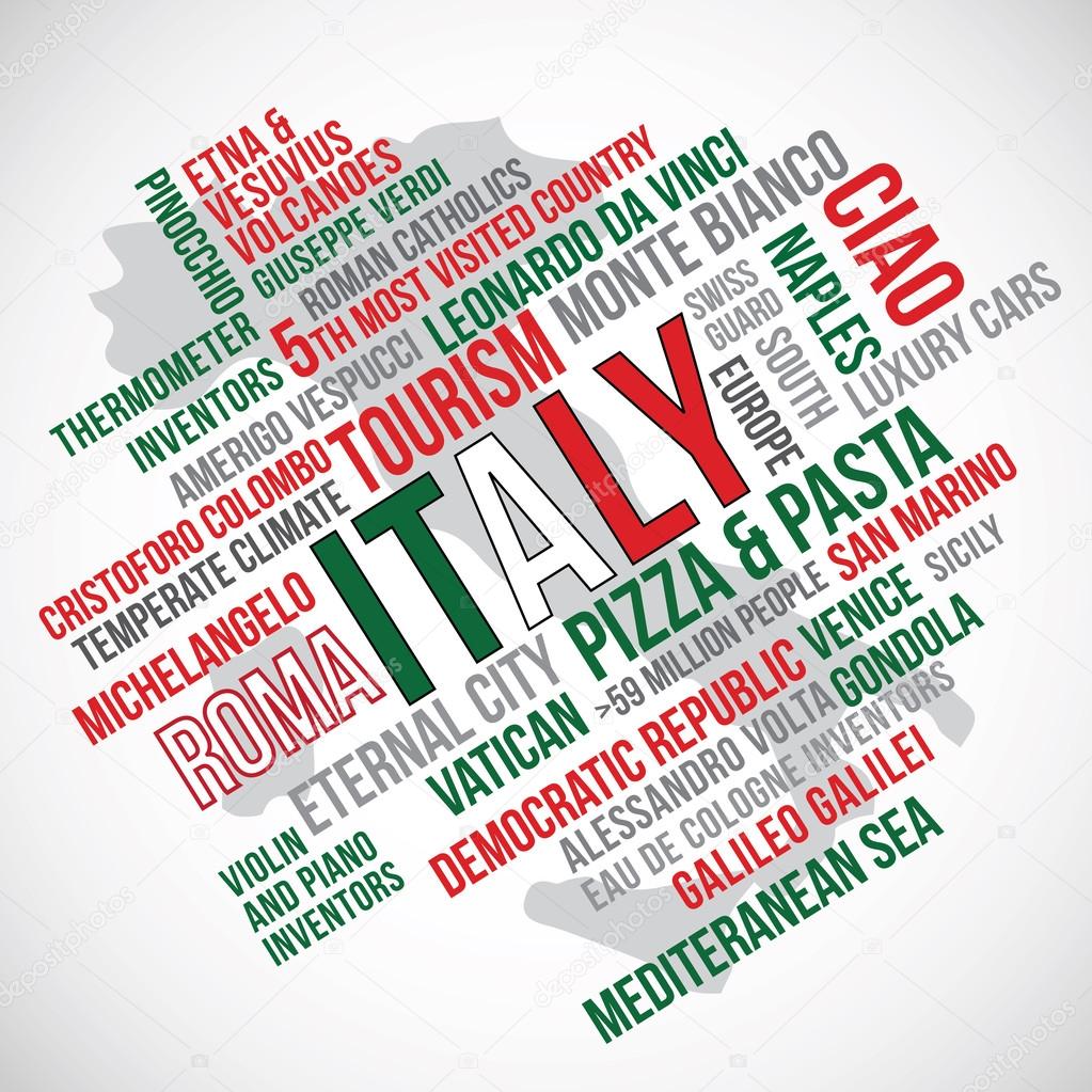 Italy Flag Word Vector Stock Vector Image by ©outchill #71447843
