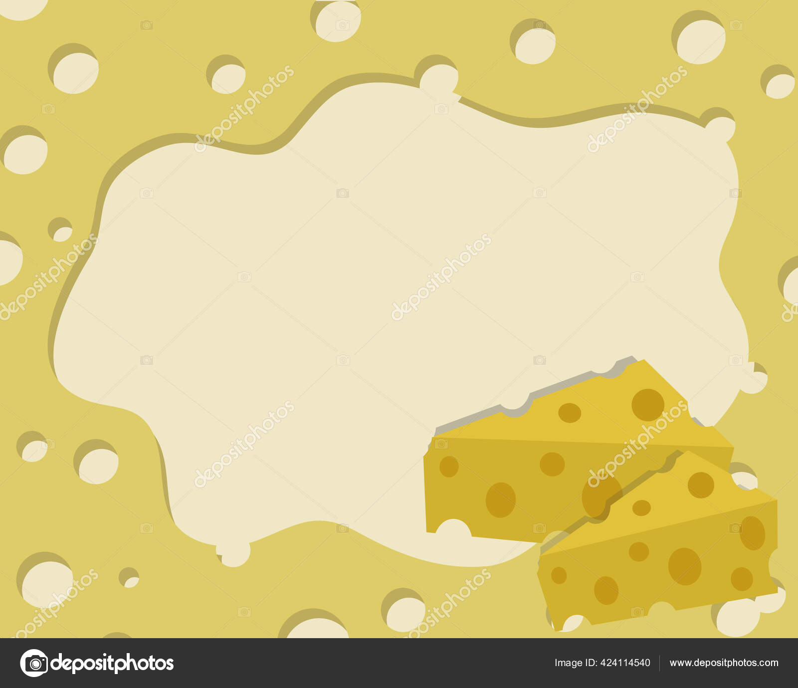 Vector Cheese Background Cheese Background Frame Two Pieces Cheese ...