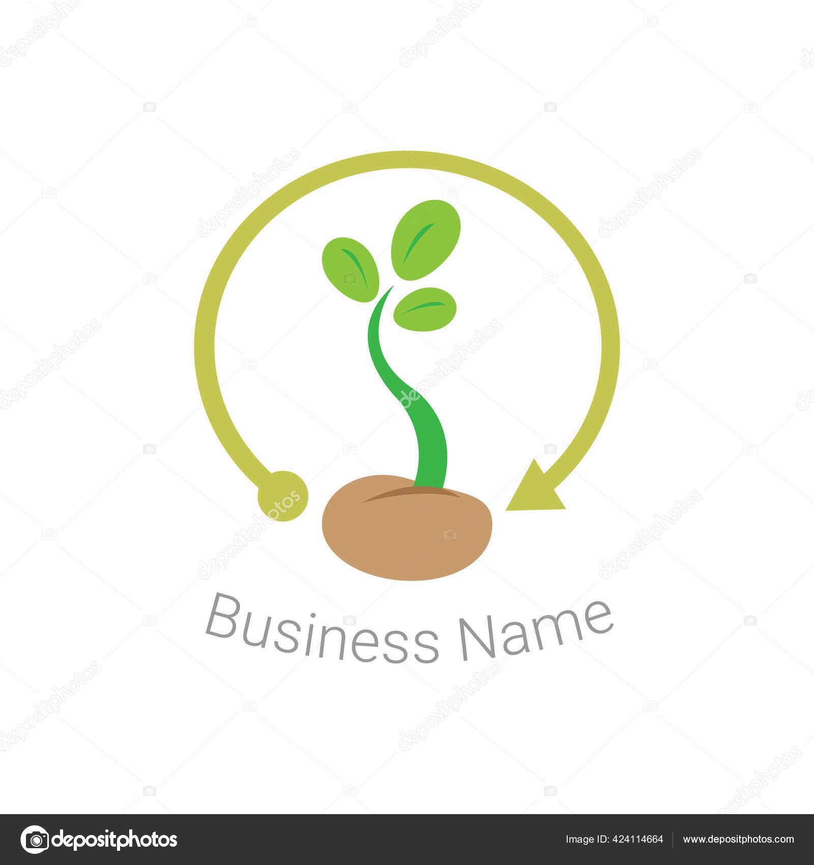 Growing Tree Arrow Logo Company Logo Vector Isolated White Background ...