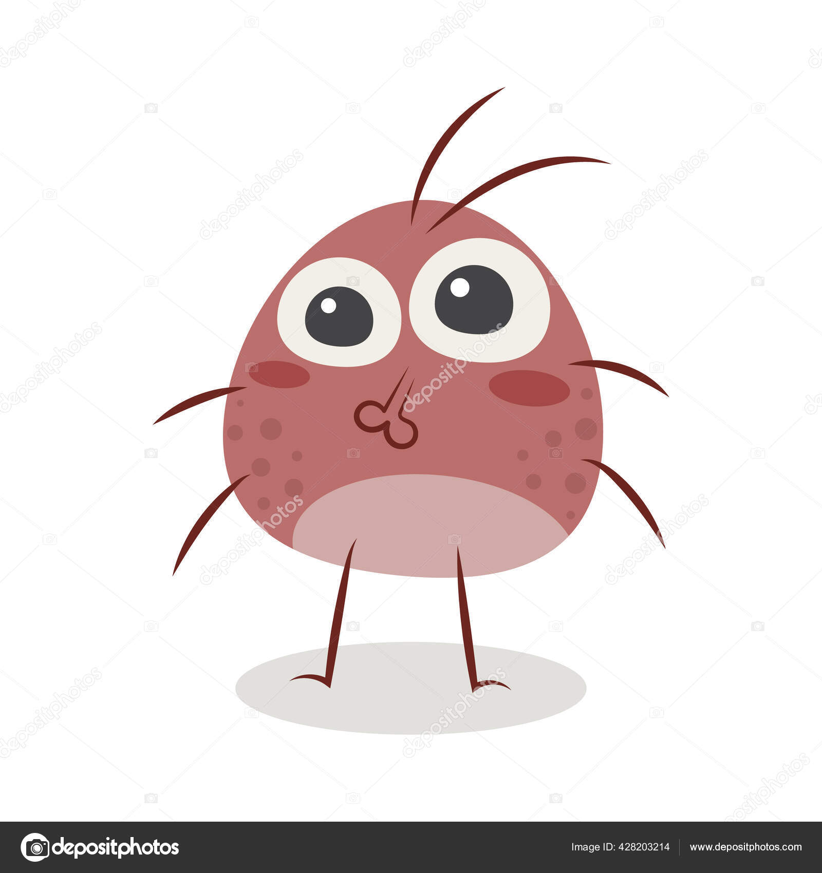 Tick Vector Illustration Cartoon Isolated White Background Funny Deer ...