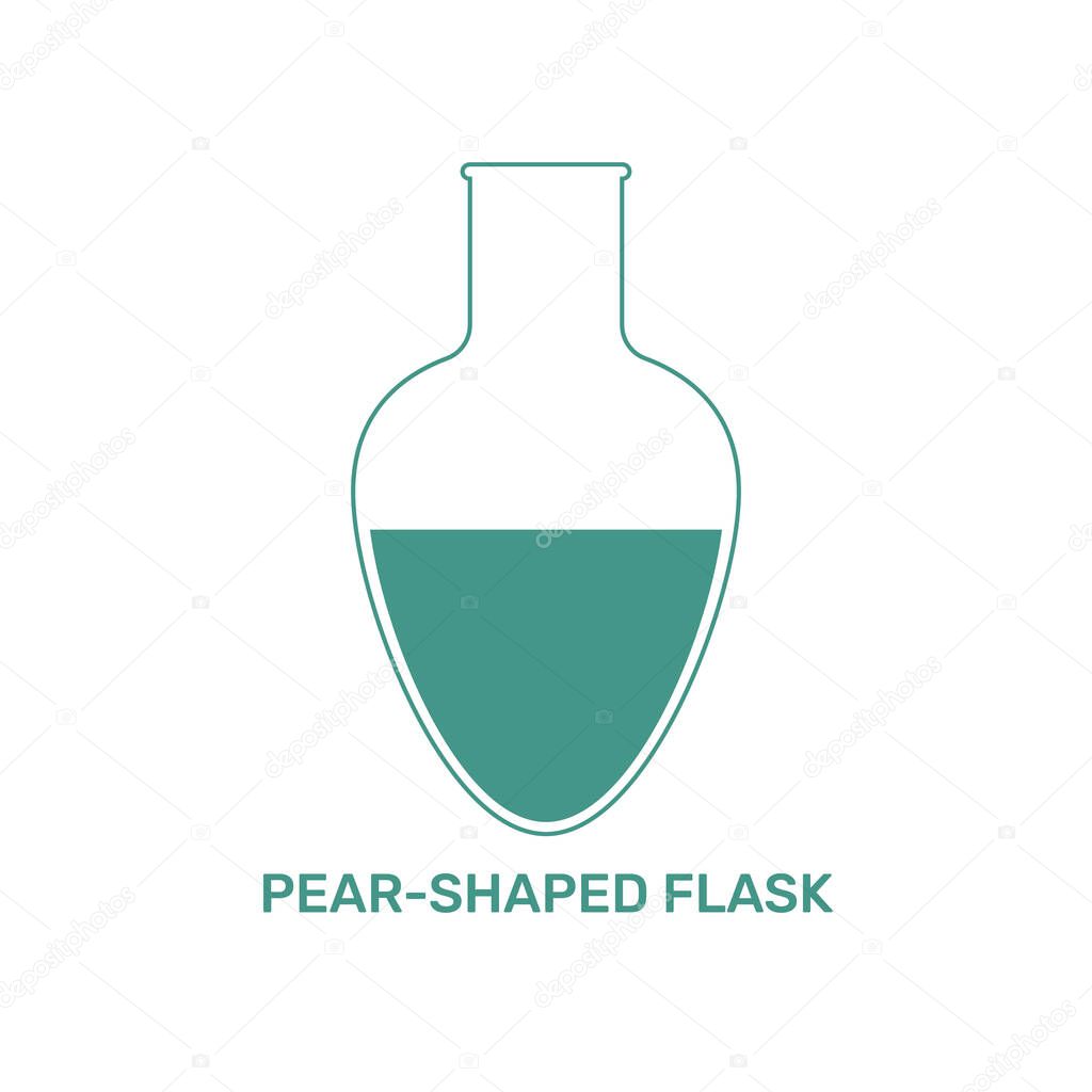 ilustración vectorial de cristalería de laboratorio de matraz en forma ...