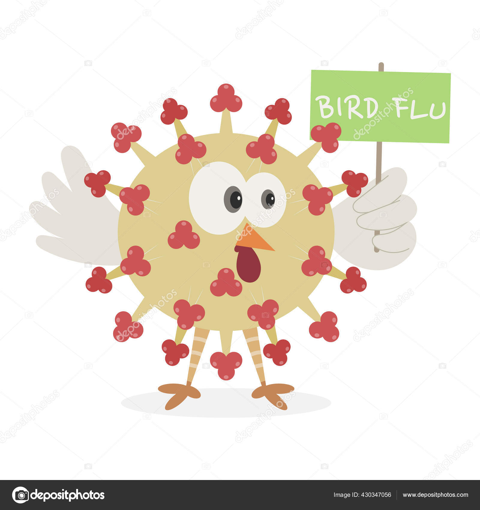 Vector Illustration Cartoon Bird Flu Cell Stock Vector by ©NutkinsJ ...