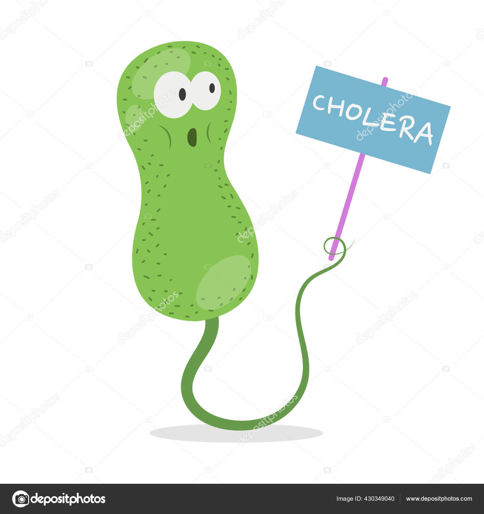 Vector Ilustración Dibujos Animados Enfermedad Del Cólera Célula vector ...