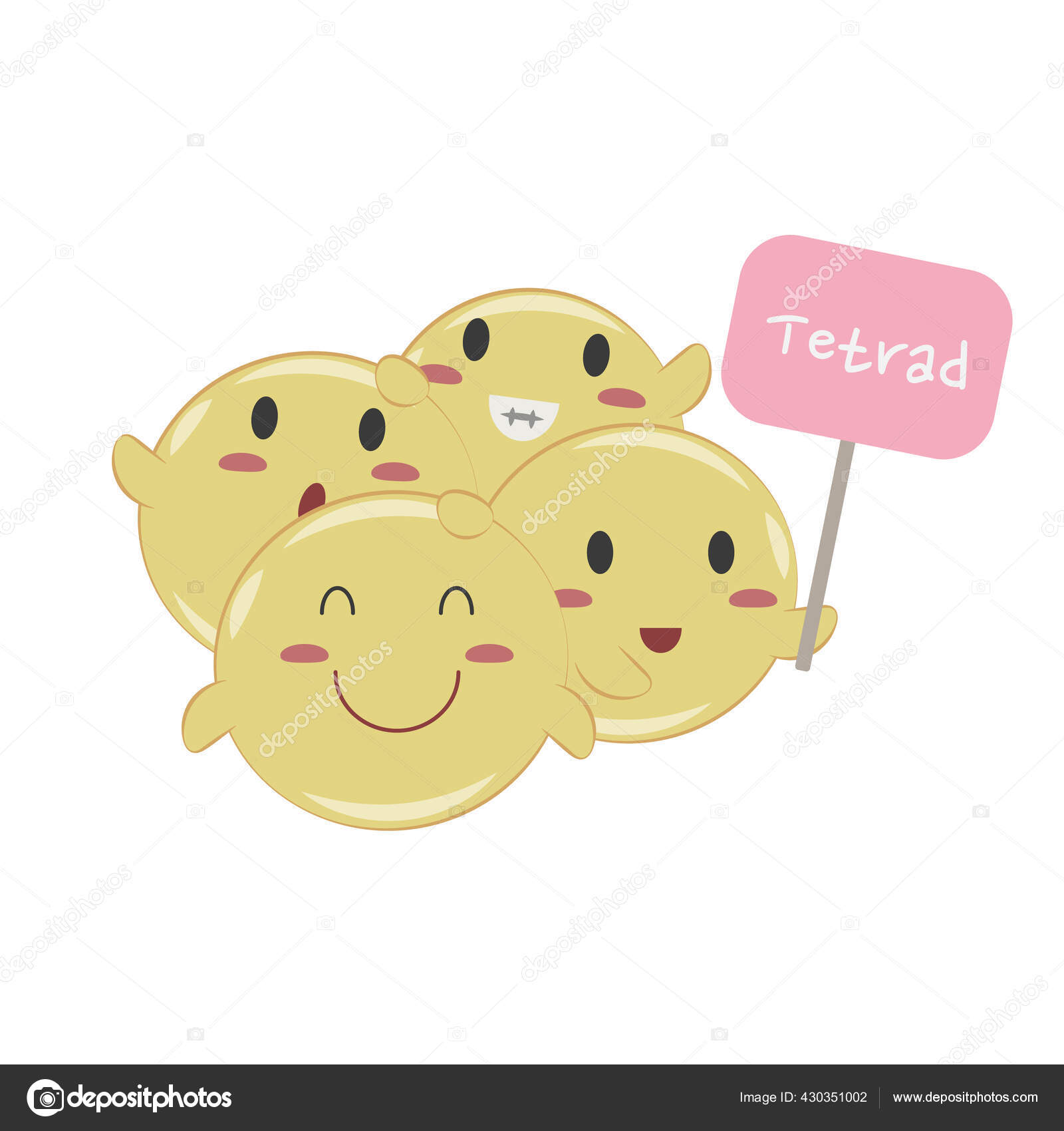 Tatlı Çizgi Film Tetrad Bakterilerinin Vektör Çizimi ©NutkinsJ ...