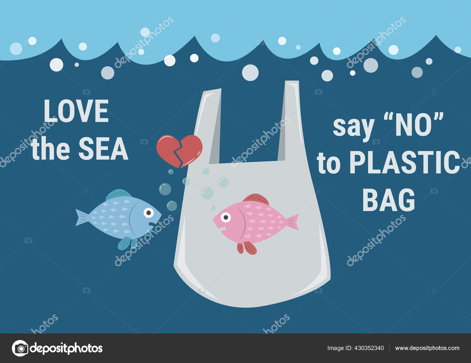 Vector Illustration Sea Poster Stock Vector Image by ©NutkinsJ #430352340