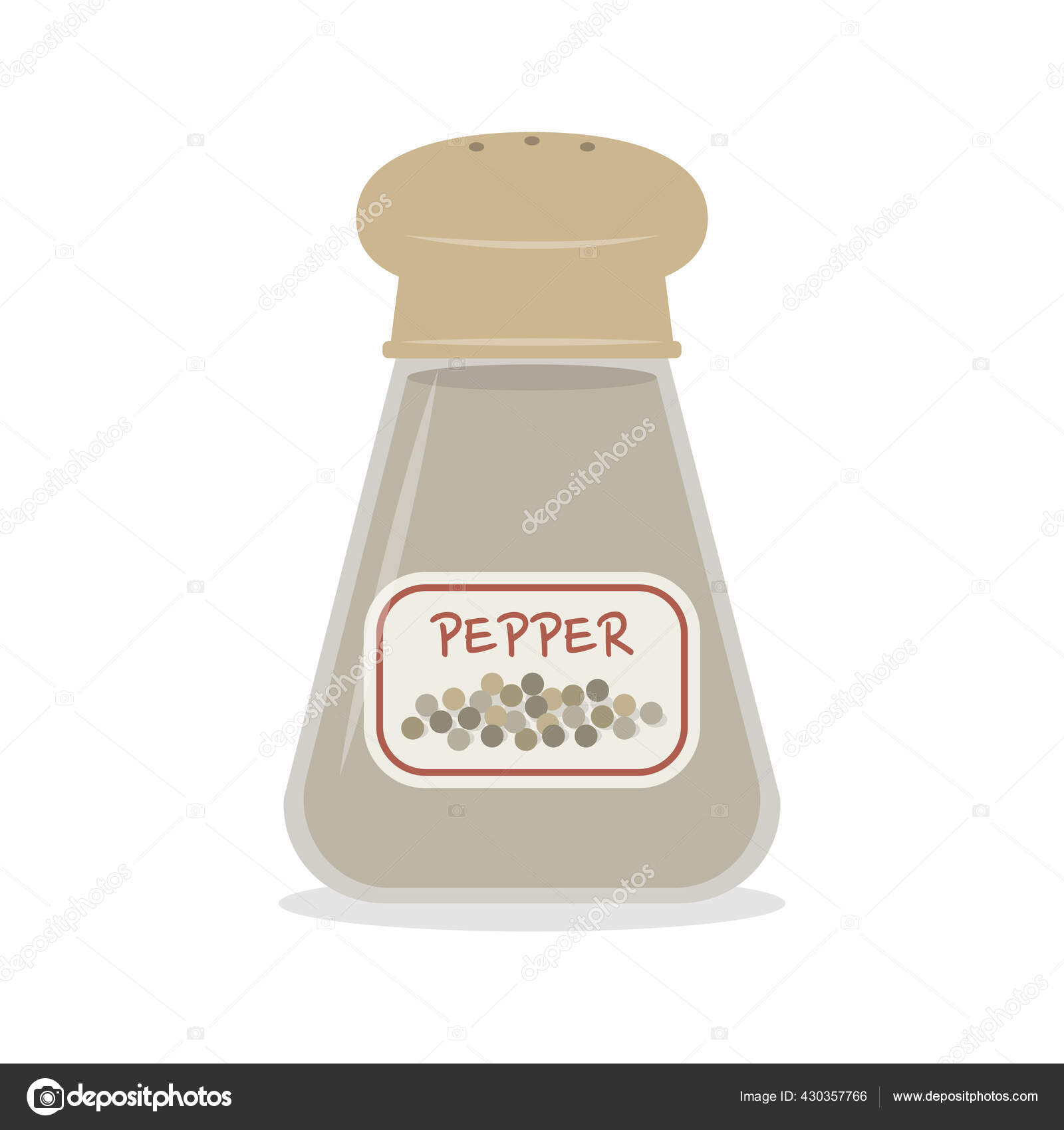Vector Ilustración Botella Pimienta Molida Vector de stock #430357766 ...