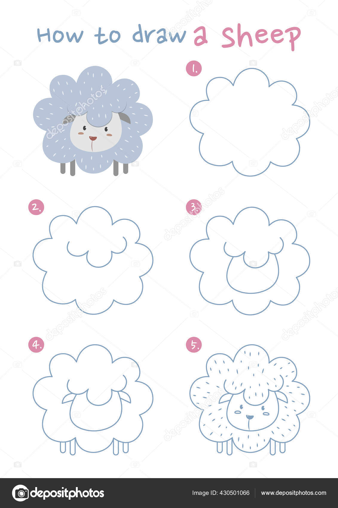 How To Draw A Sheep Step By Step