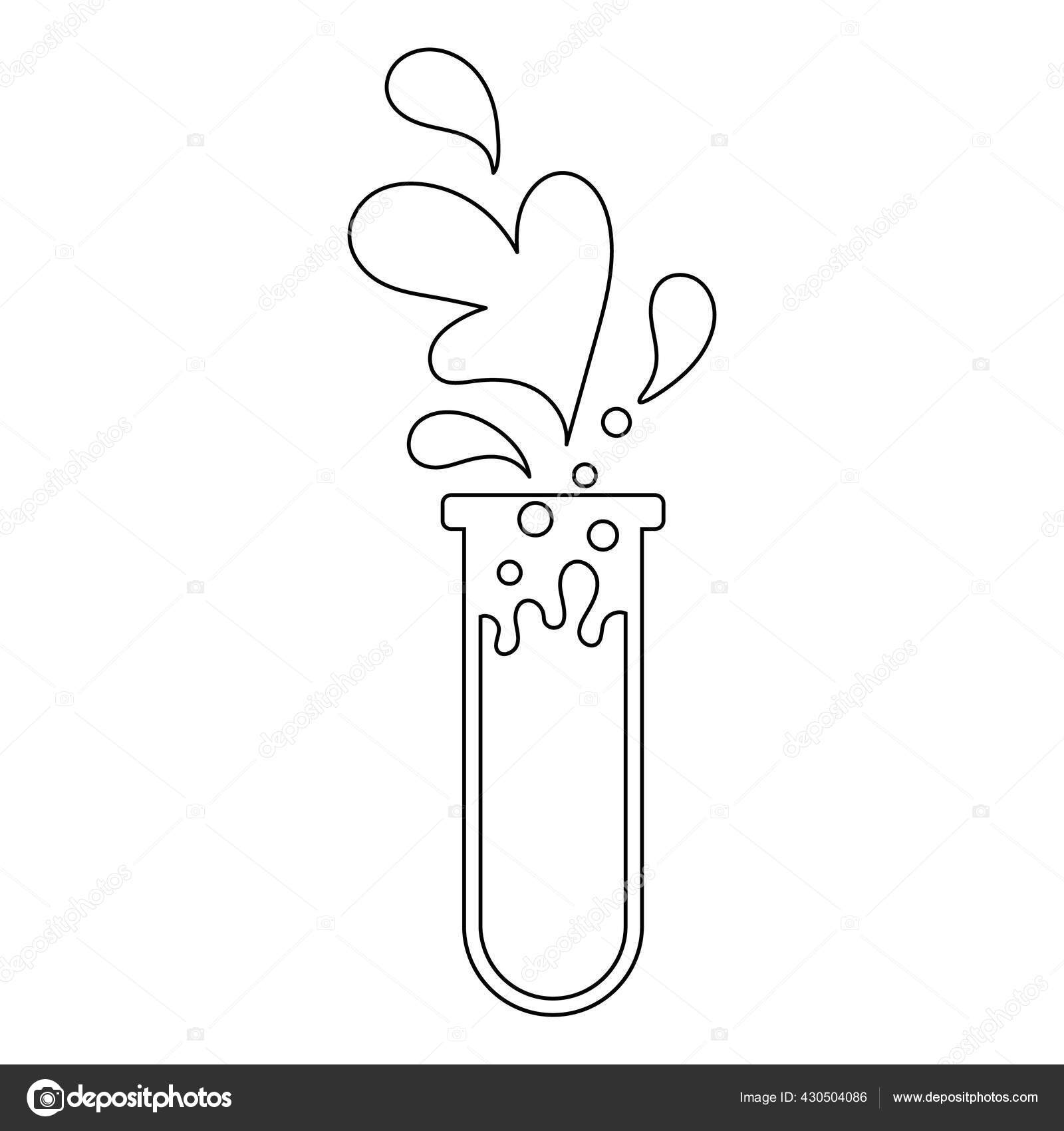 Solution Spilling Test Tube Colorless Vector Illustration Stock Vector ...