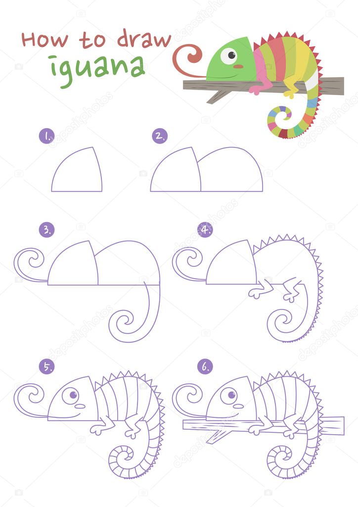 Guana Vektör Çiziminin Nasıl Çizileceği ©NutkinsJ 430506228'e ait Stok ...