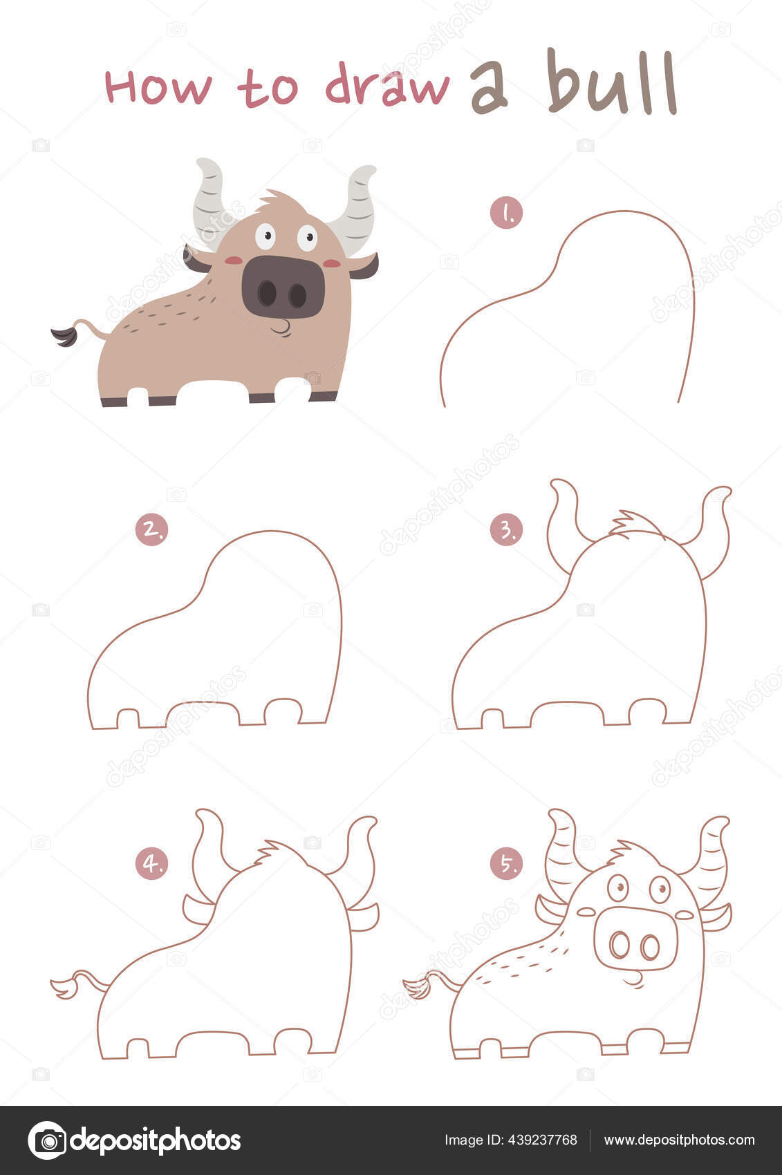 Bulls Animals Drawings