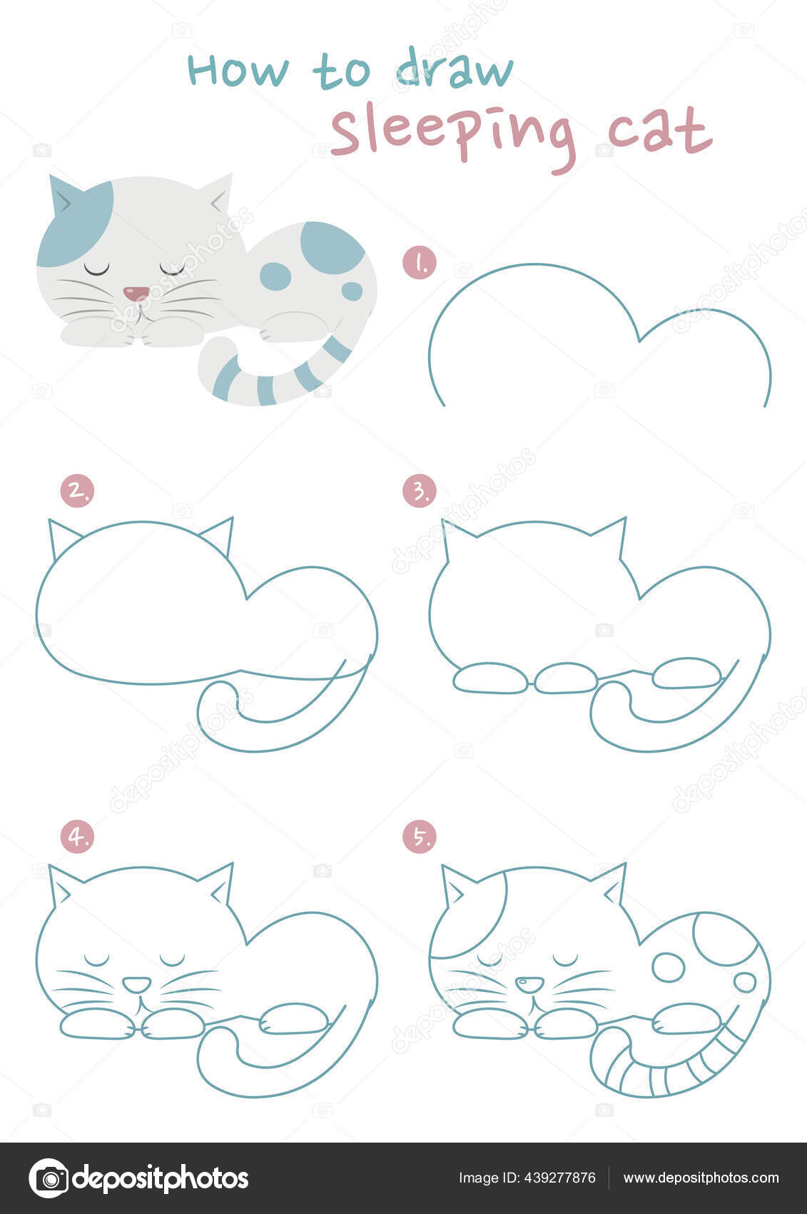 Cómo Dibujar Un Gatito Durmiendo